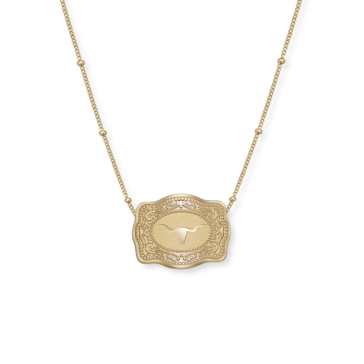 Mini Belt Buckle Necklace (Longhorn) - Gold – SpurWest