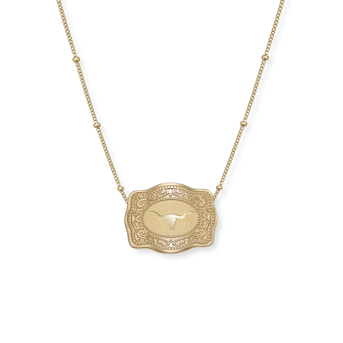Mini Belt Buckle Necklace (Longhorn) - Gold – SpurWest