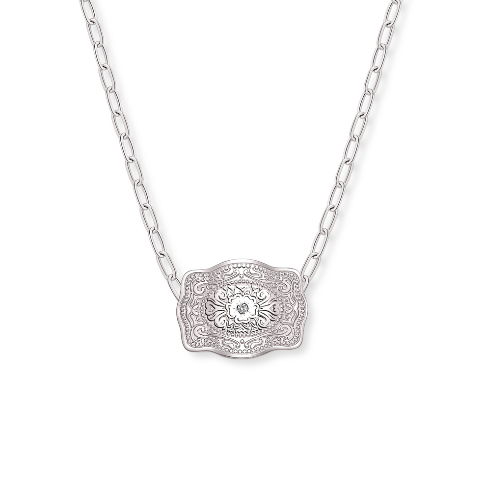 Belt Buckle Necklace Mini Silver - Amelia Rose | SpurWest – SpurWest