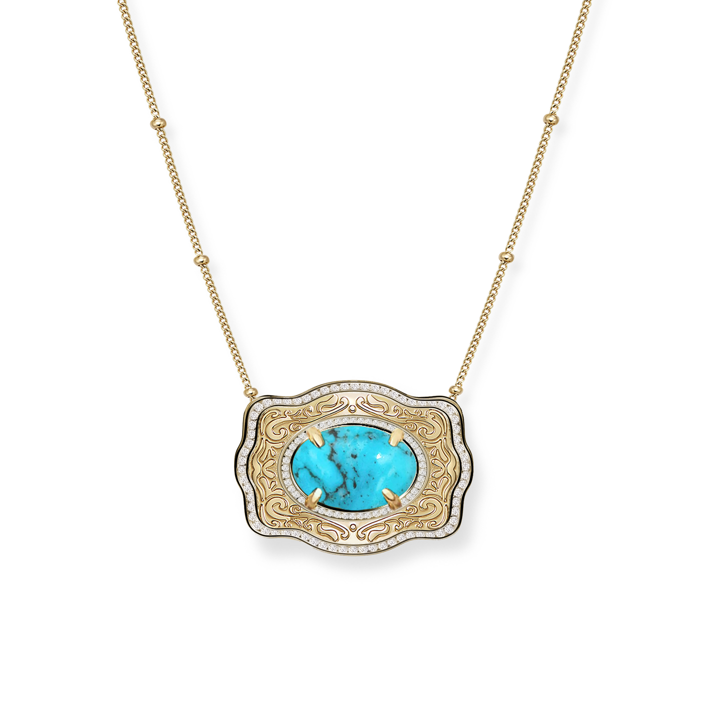 Belt Buckle Necklace (Oasis) - Gold – SpurWest
