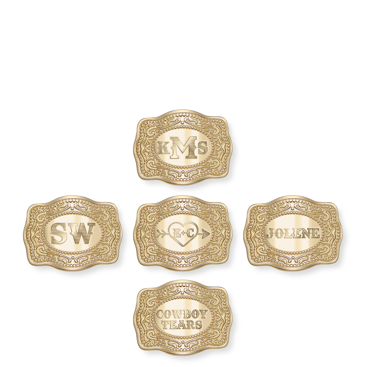 Mini Belt Buckle Necklace (Customizable) - Gold – SpurWest