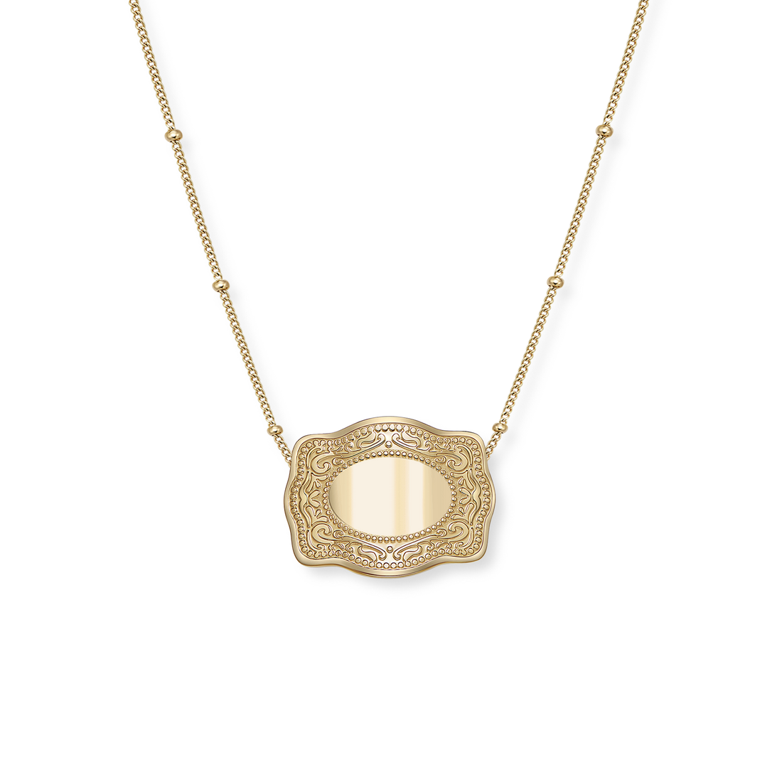 Mini Belt Buckle Necklace (Customizable) - Gold – SpurWest