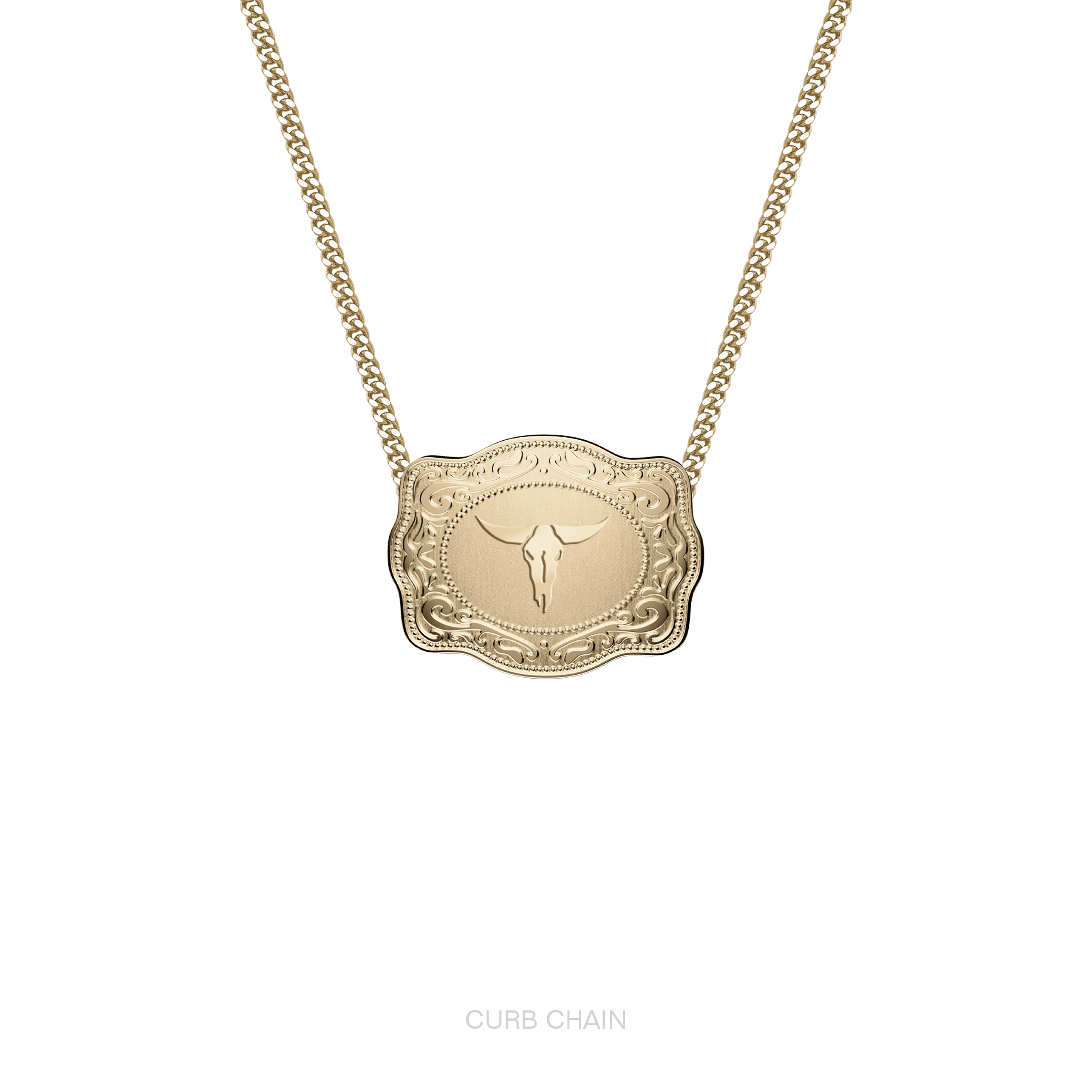 Mini Belt Buckle Necklace (Longhorn) - Gold – SpurWest
